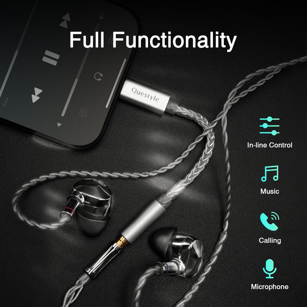 Qlink-C Lossless USB C to 3.5mm Headphone Jack Audio Adapter – Questyle